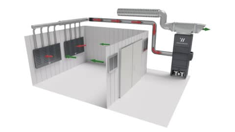 Industrielle Absaugkabinen individuell konfigurierbar